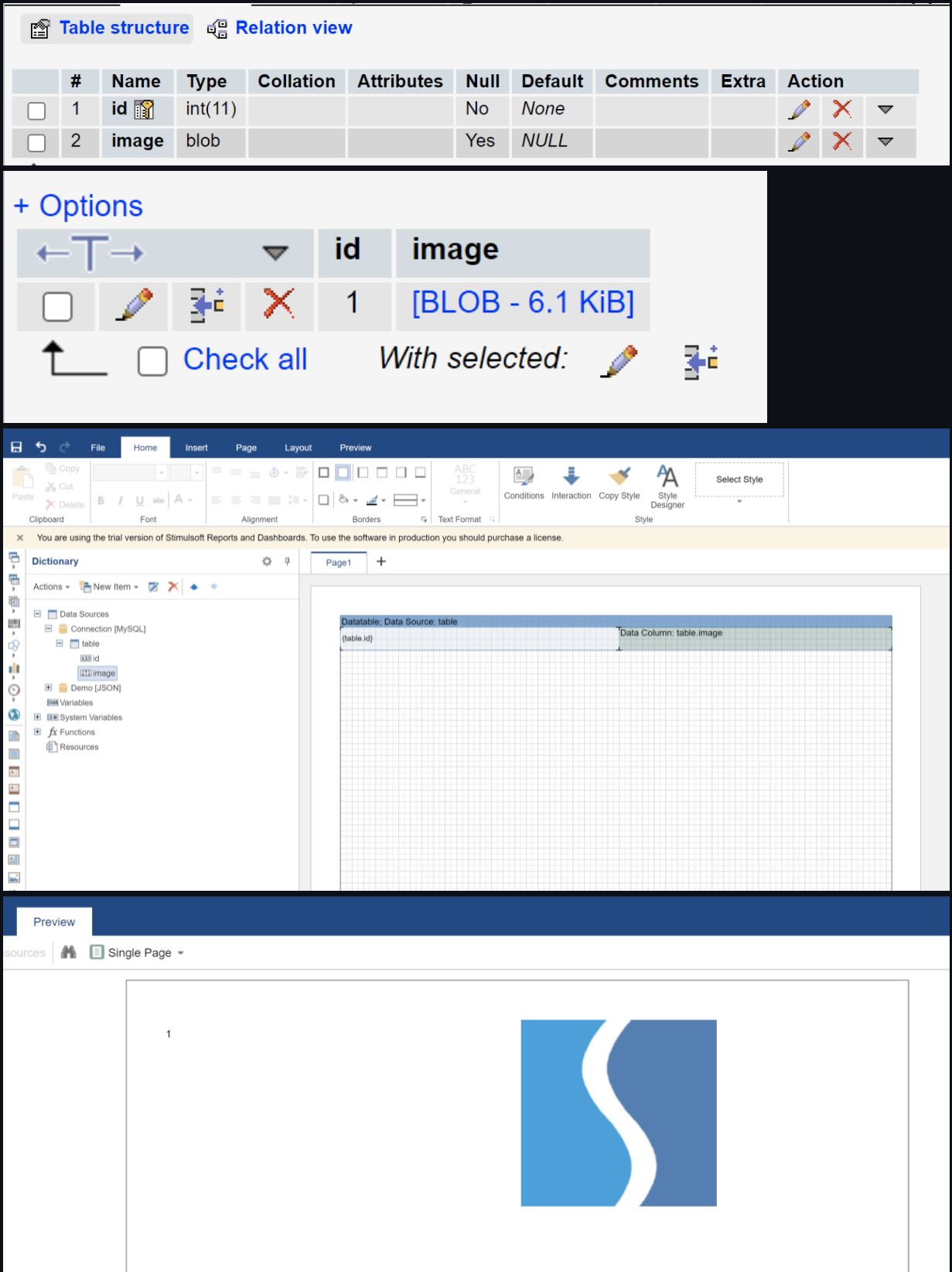 How To Show Image From Longblob Data Type Stored In Mysql Database Creating Reports And